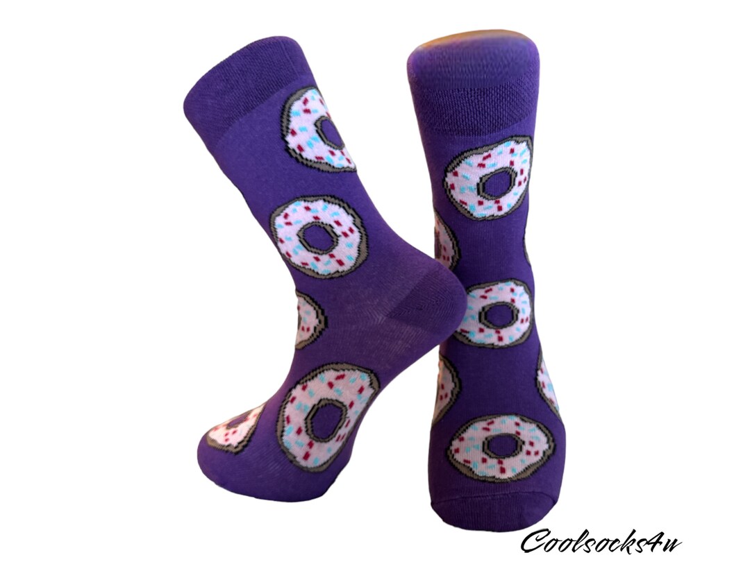 Donut Pattern Novelty Socks Cool Socks Food Socks Cozy - Etsy