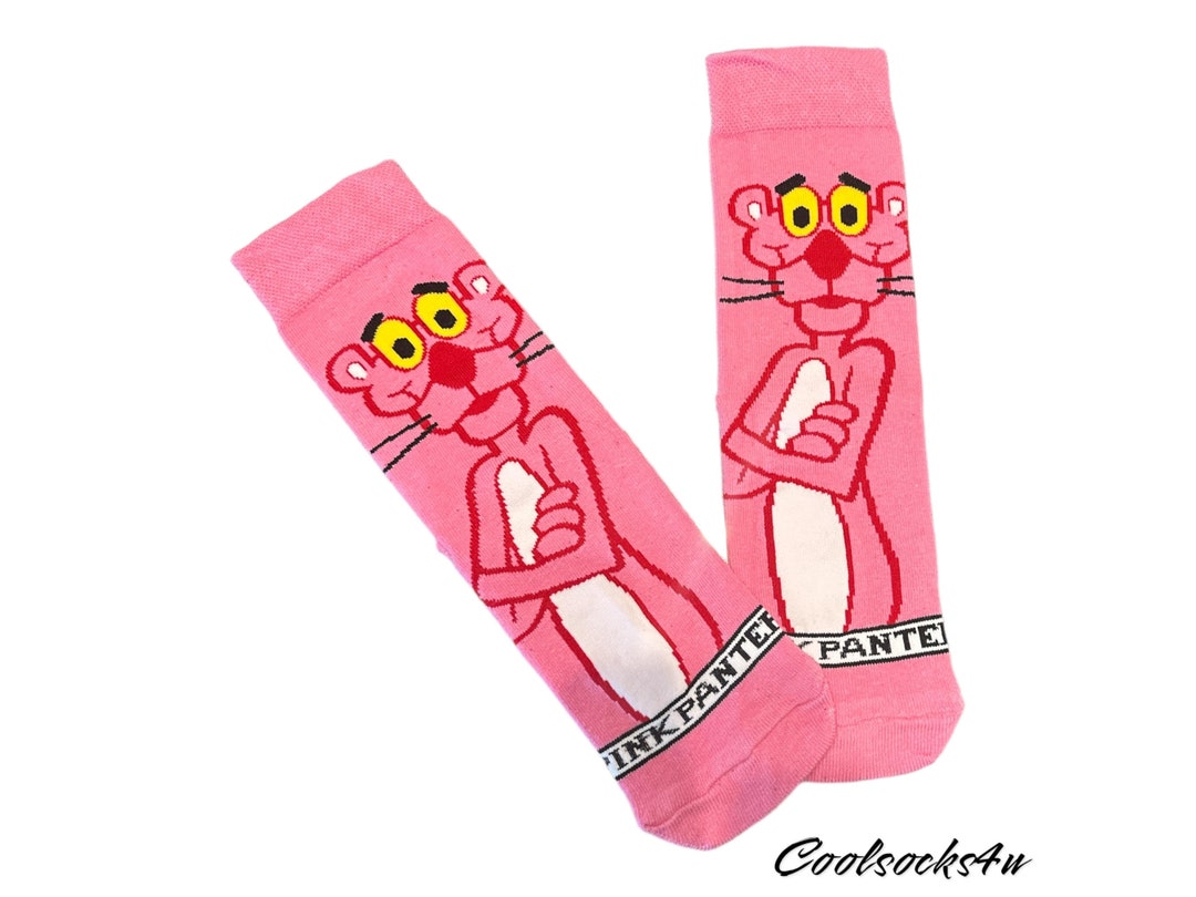 Pink Panther Character Cartoon Crew Socks | Cotton, Fun, Cool | - Etsy