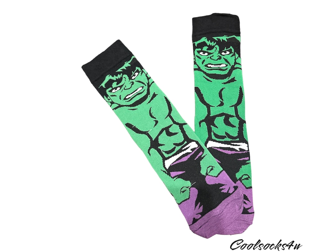 Hulk Character Crew Socks Superhero, Fun, Cozy - Etsy