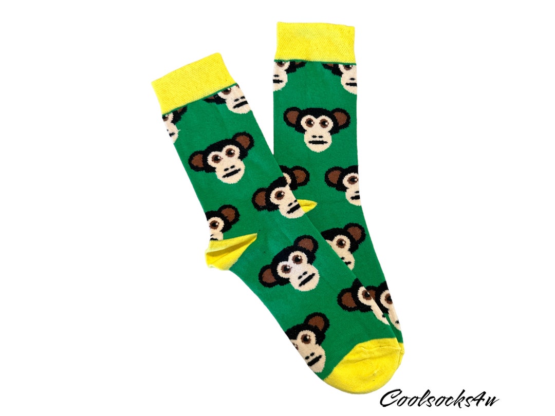 Funky Monkey Socks – Funny Novelty Cotton Crew Socks for Men & Women ...