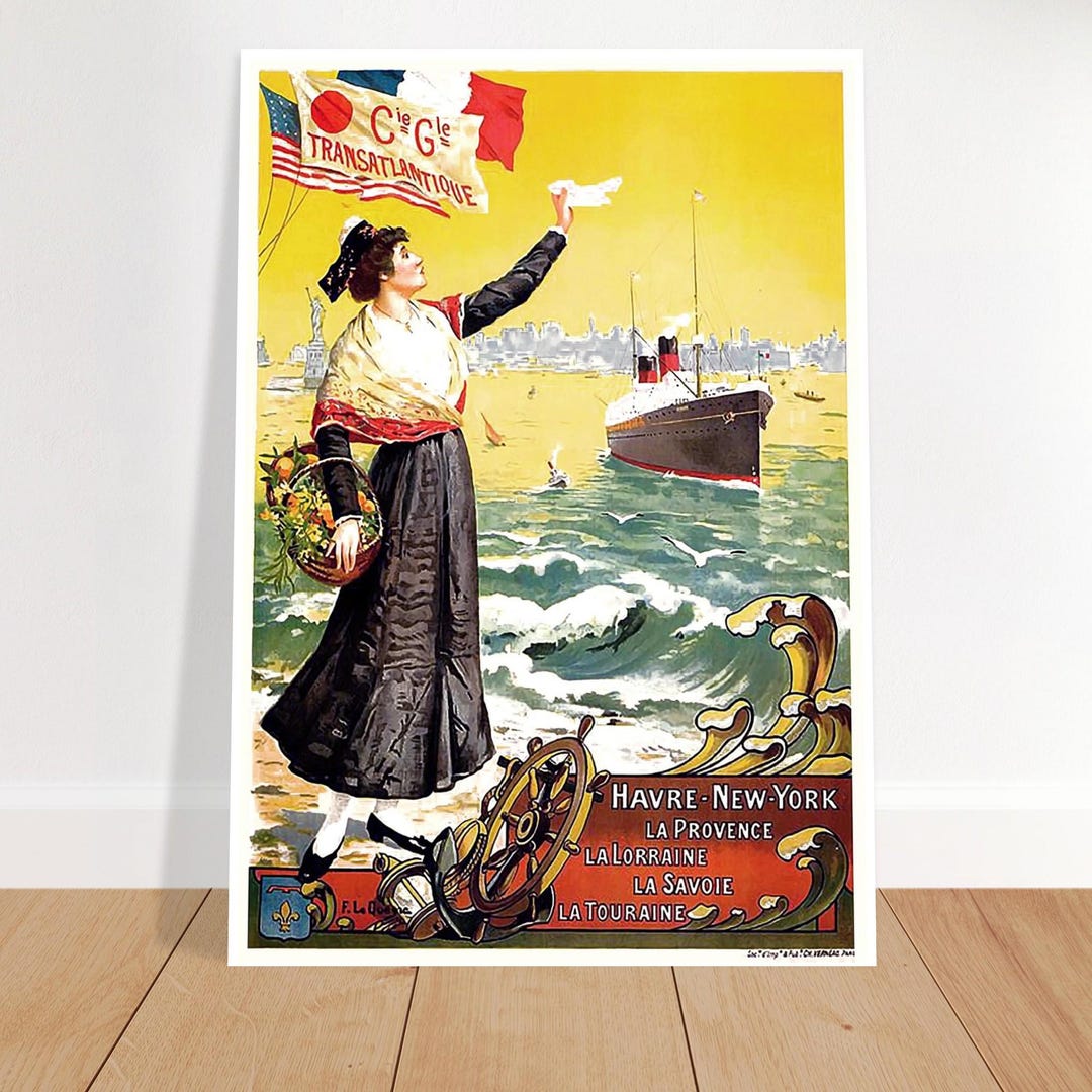 Vintage Cruise Ship Poster, "transatlantic Company" 1860 - Etsy
