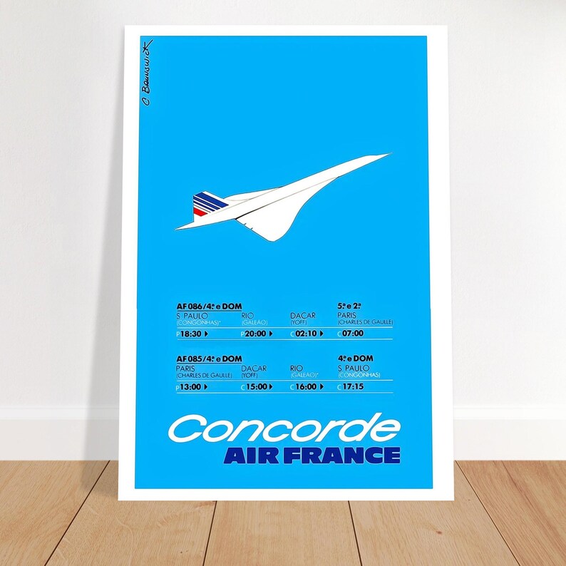 Vintage Poster "concorde - Air France" 1980 - Etsy