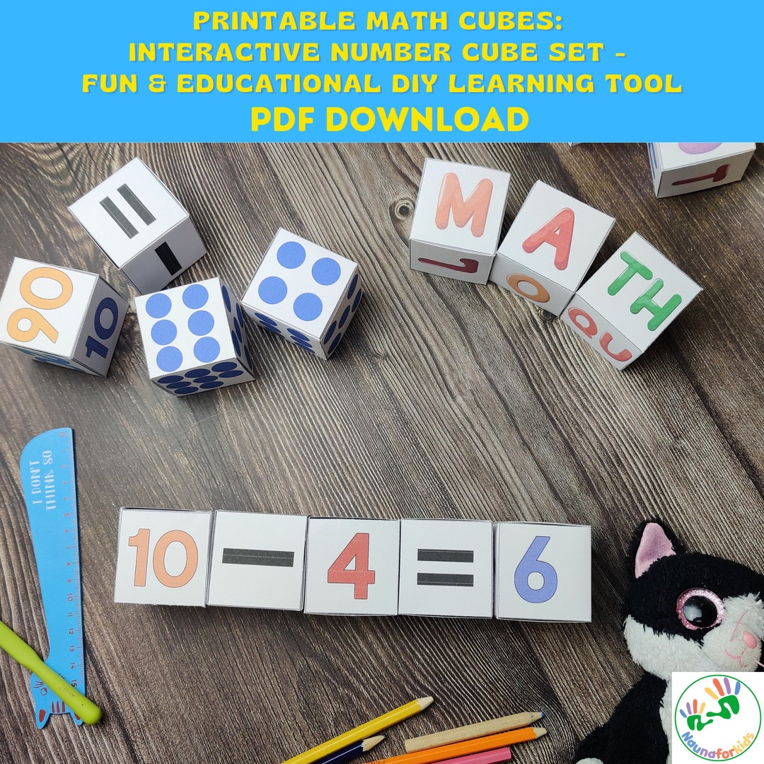 Printable Math Cubes: Interactive Number Cube Set Fun & Educational DIY ...