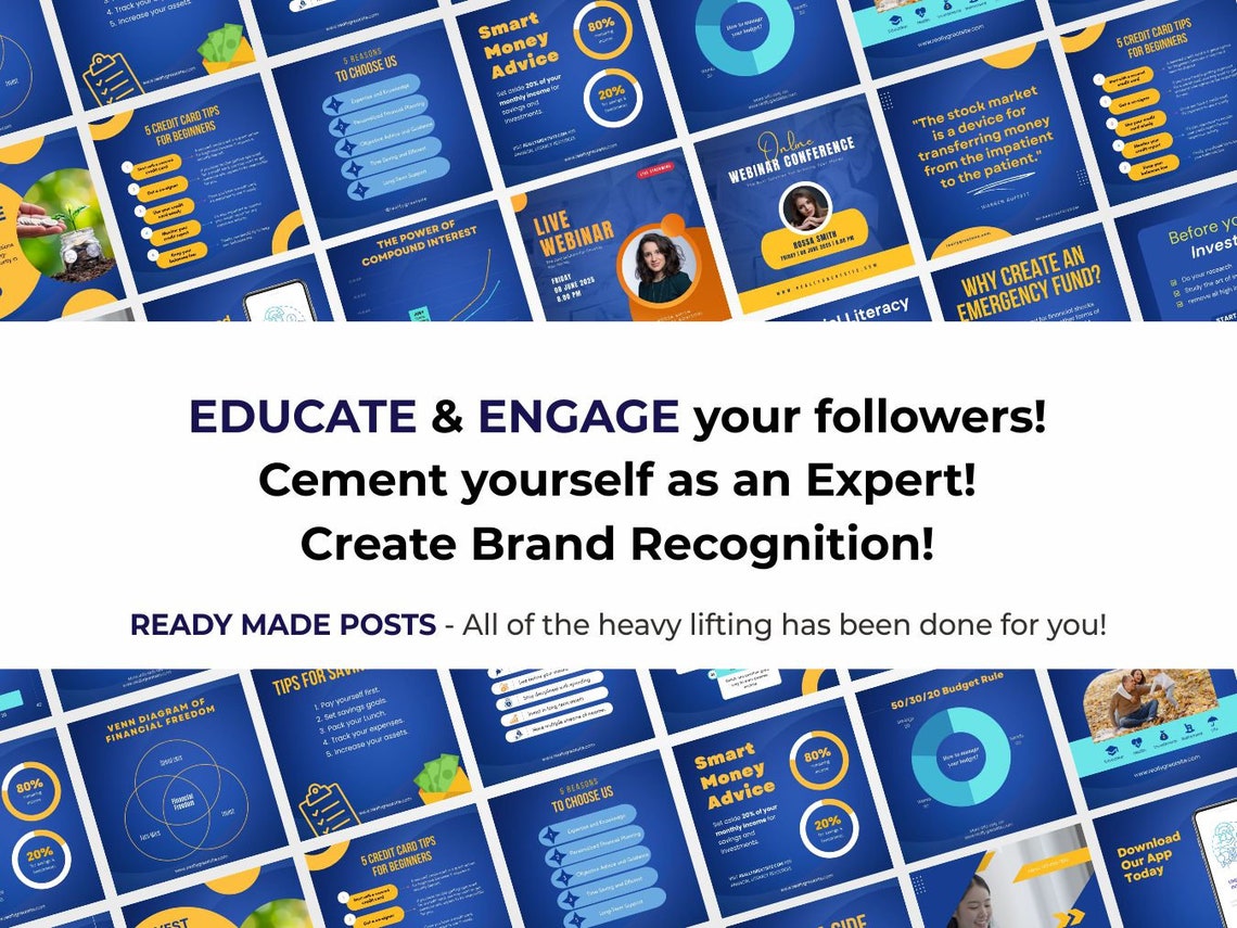 Financial Advisor Instagram Templates. Finance Posts and Stories Canva ...