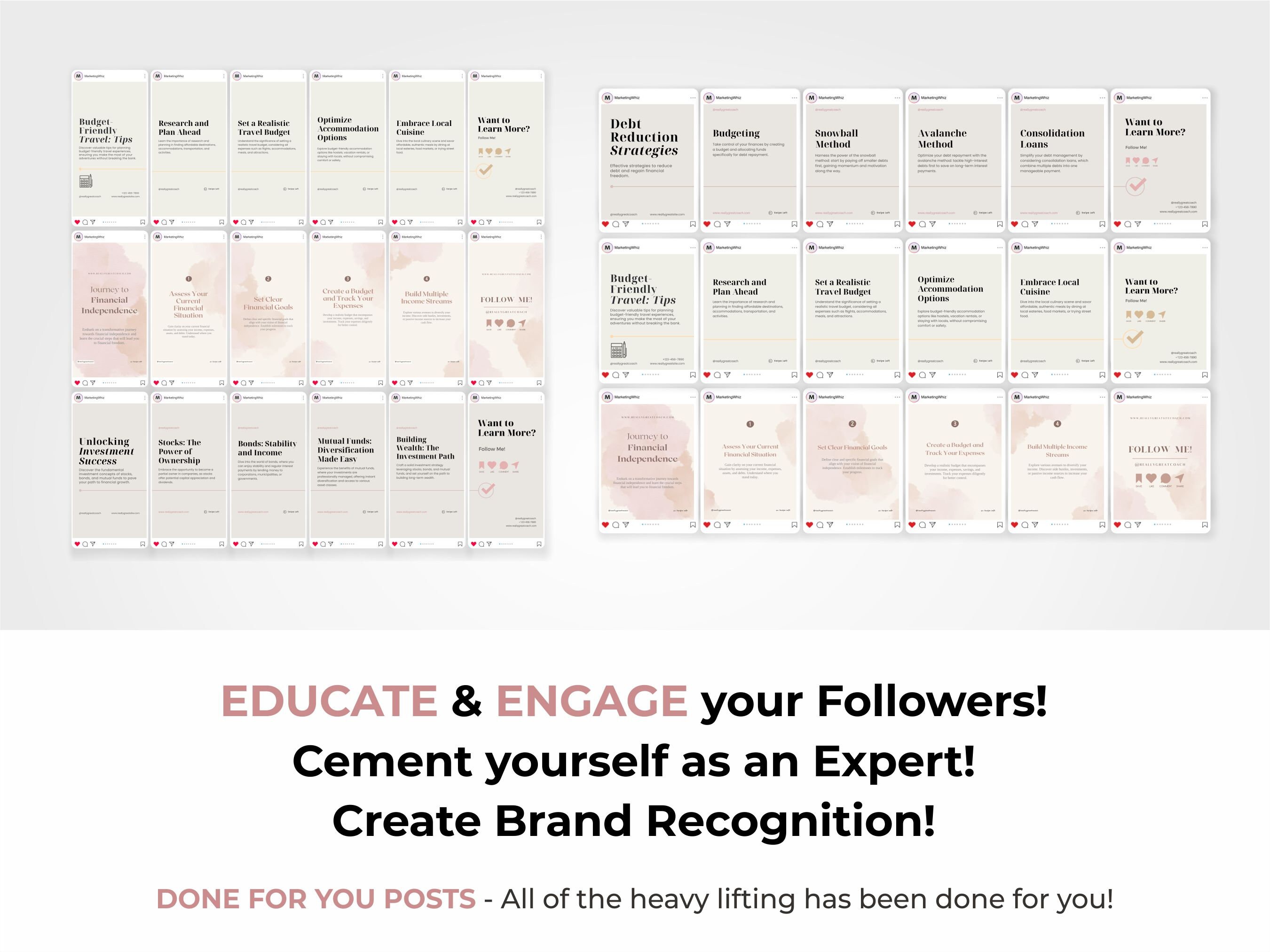 Finance Coach Instagram Carousel Templates. Financial Posts and Stories ...