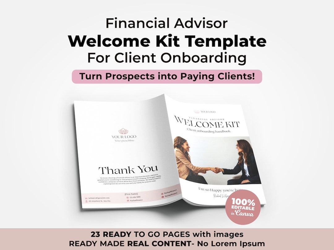 Financial Advisor Welcome Packet | Canva Template | Client Onboarding ...