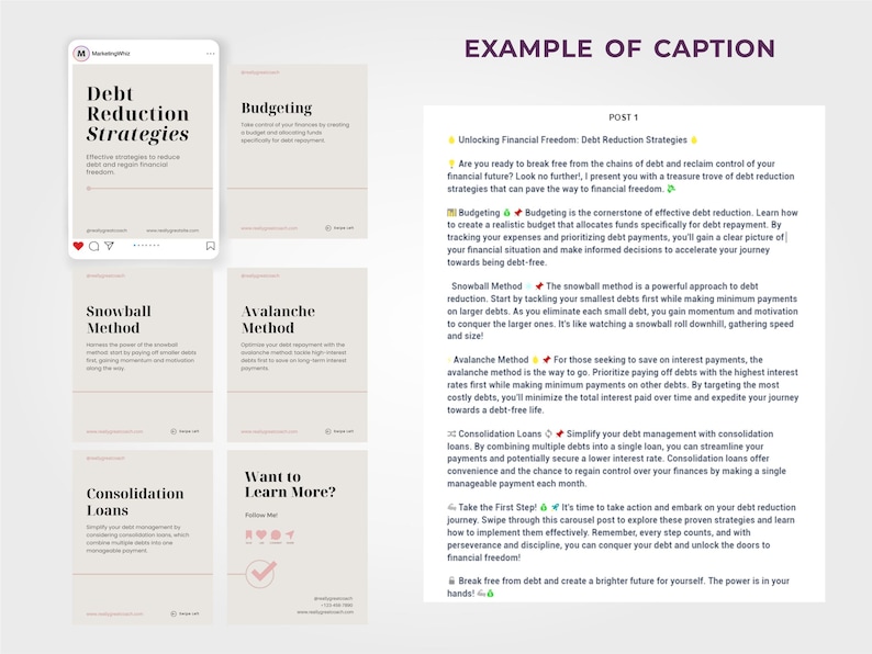 Finance Coach Instagram Carousel Templates. Financial Posts and Stories ...