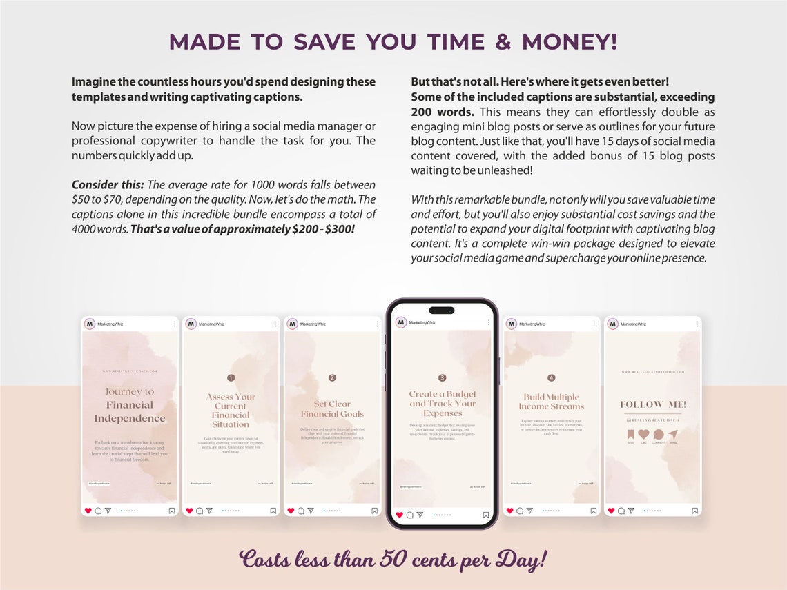 Finance Coach Instagram Carousel Templates. Financial Posts and Stories ...