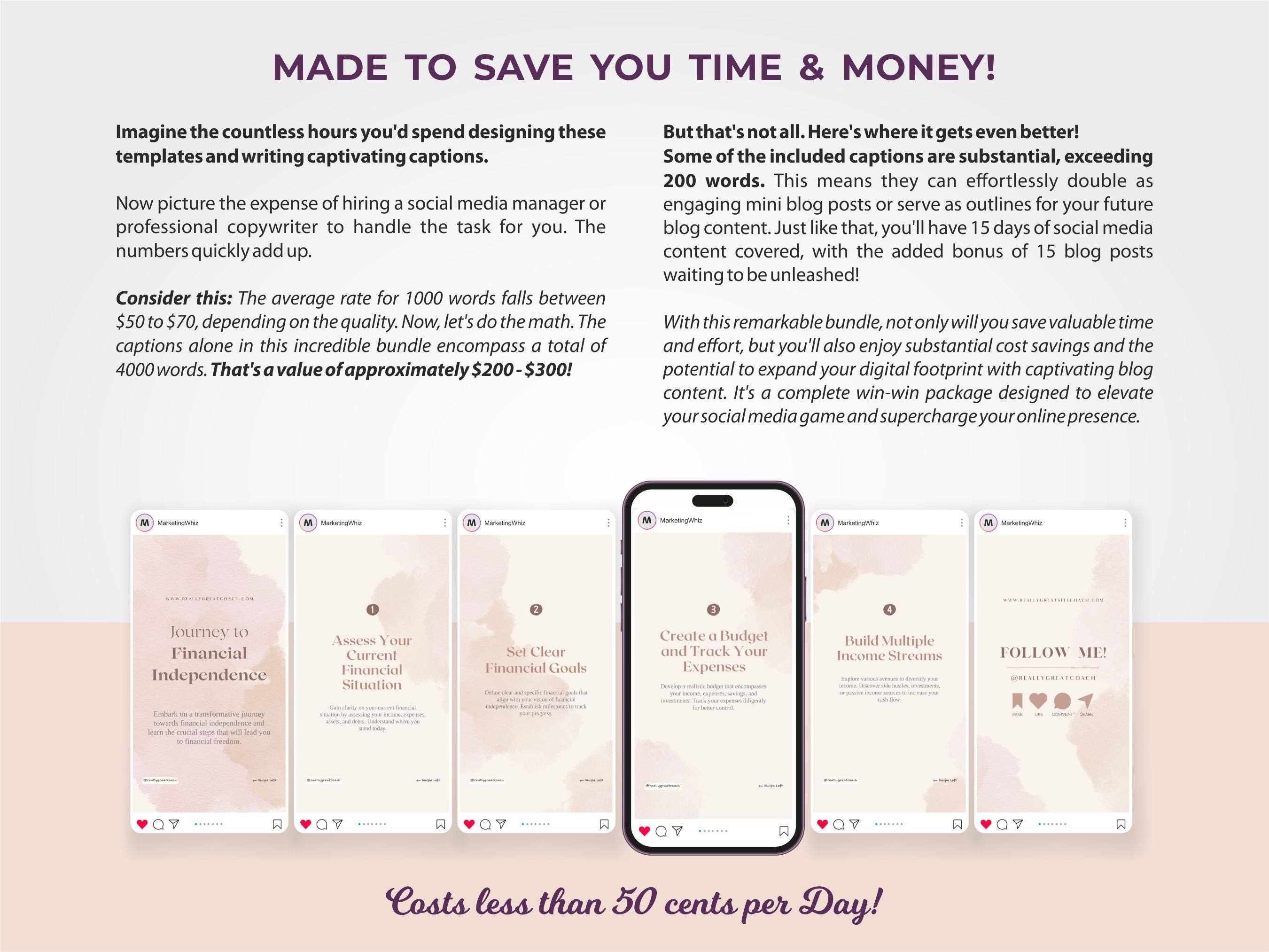 Finance Coach Instagram Carousel Templates. Financial Posts and Stories ...