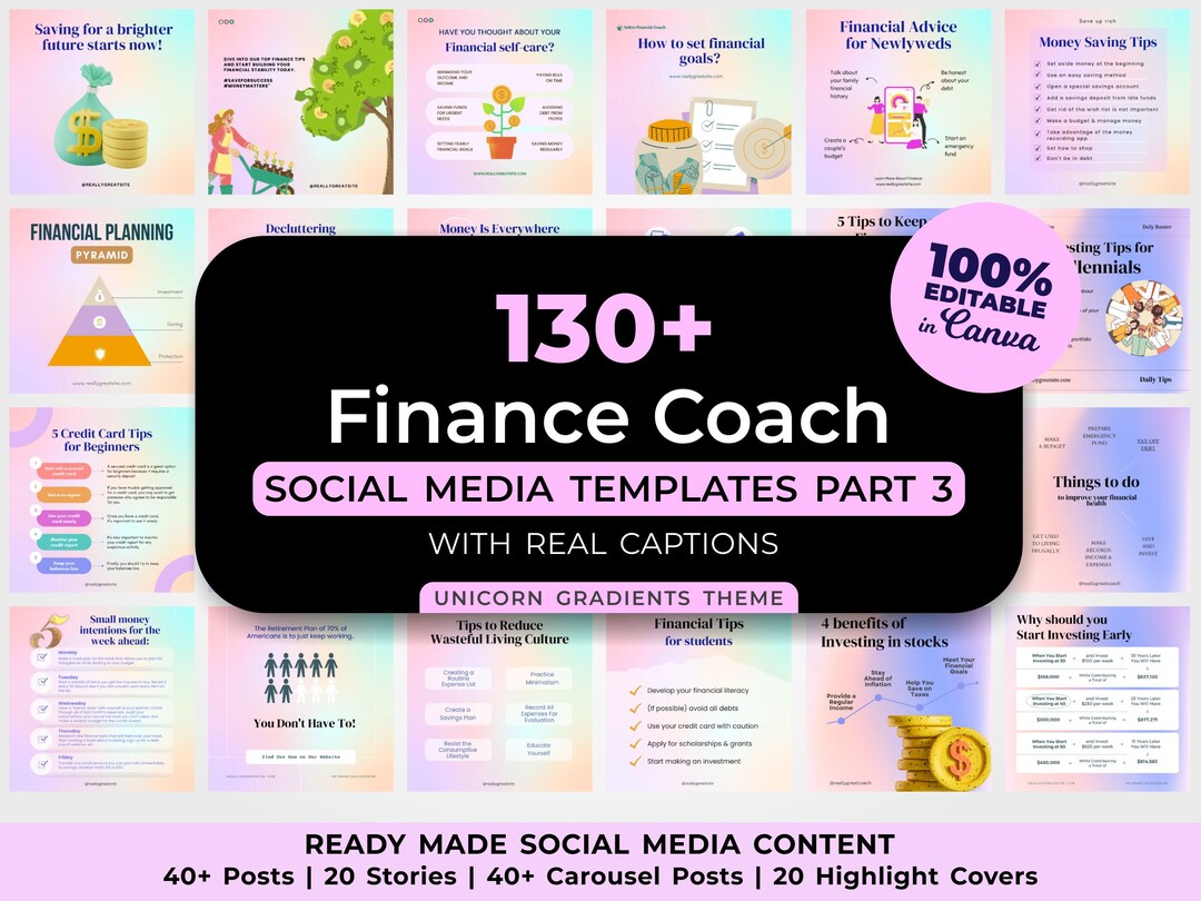 Financial Advisor Instagram Templates | Finance Posts and Stories With ...