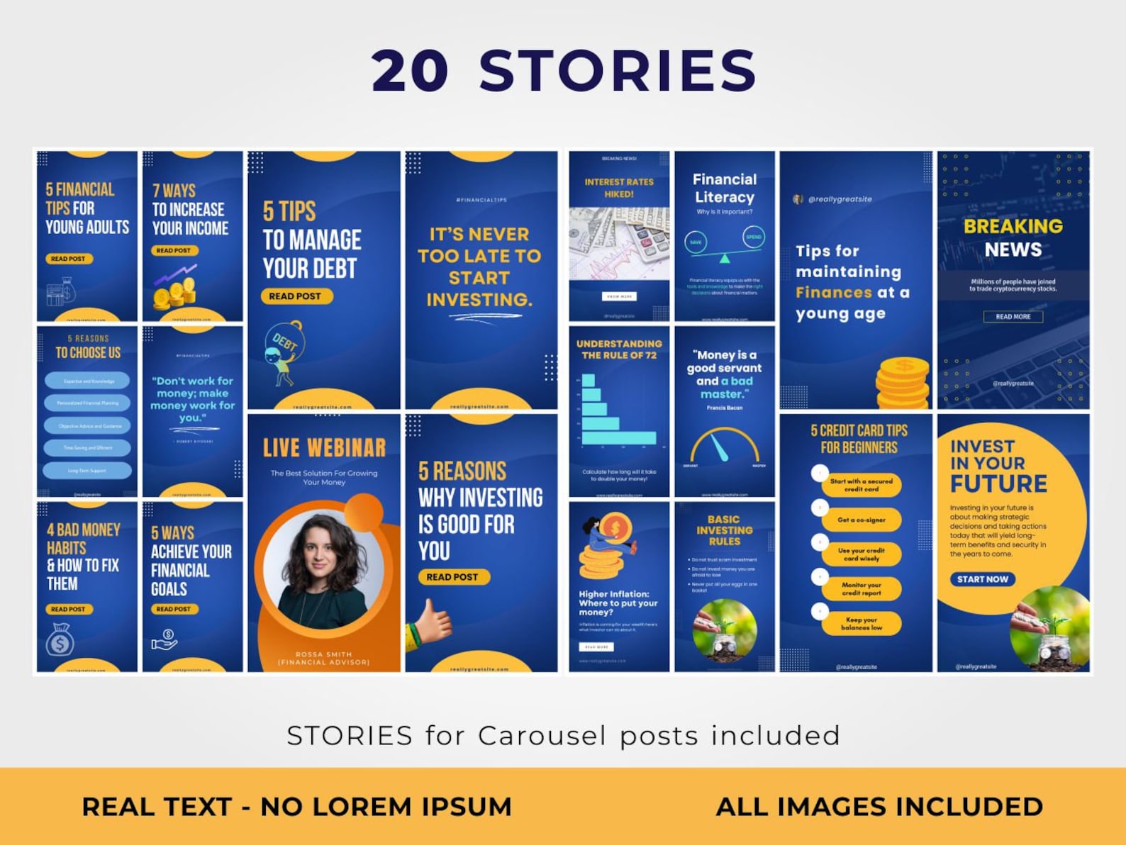 Financial Advisor Instagram Templates. Finance Posts and Stories Canva ...