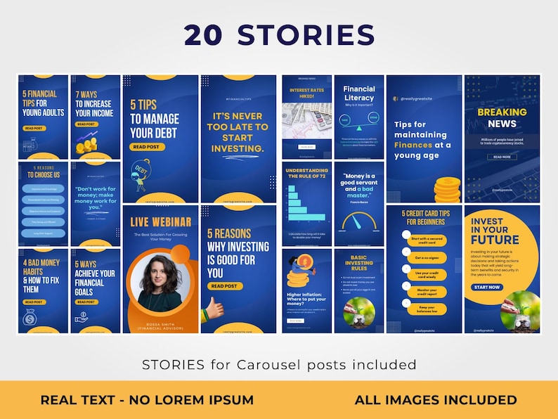 Financial Advisor Instagram Templates. Finance Posts and - Etsy