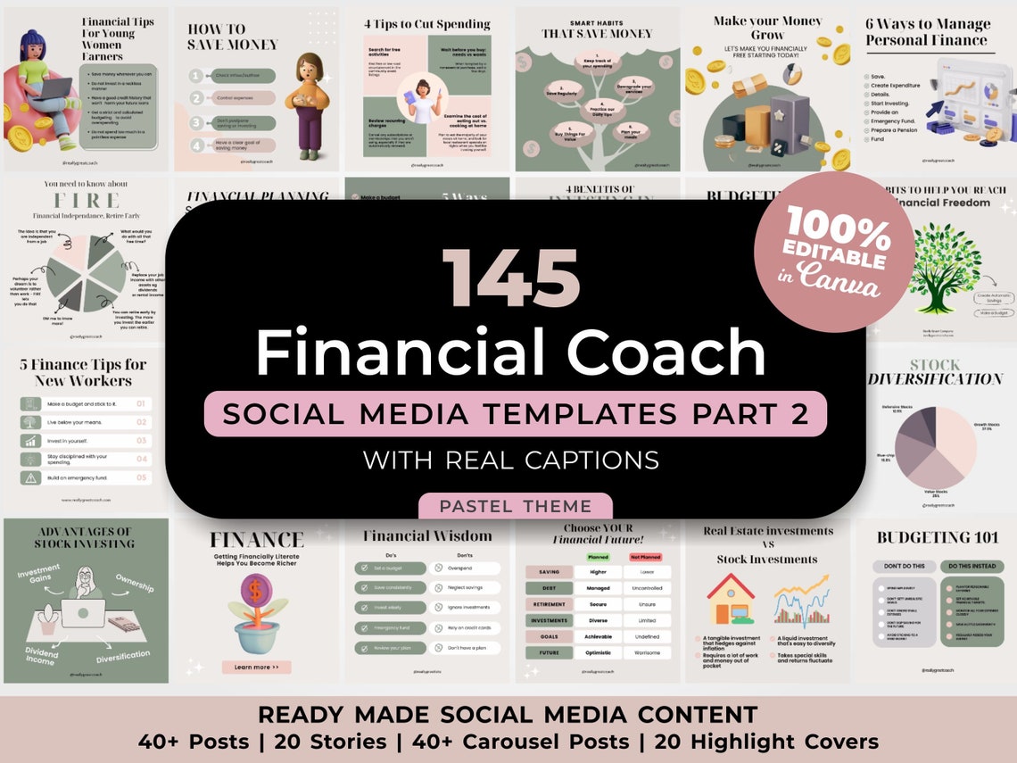 Financial Advisor Instagram Templates Finance Posts and Stories With ...