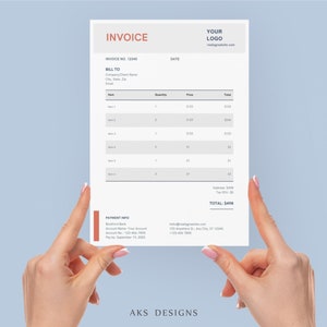 Invoice Template Editable With Logo, Small Business Template ...