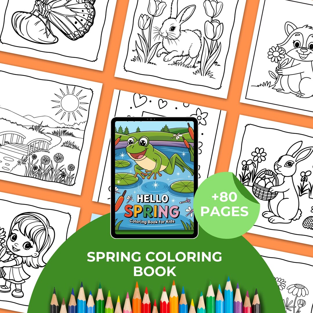 Spring Coloring Book, Coloring Pages, Print and Color, Kindergarten ...
