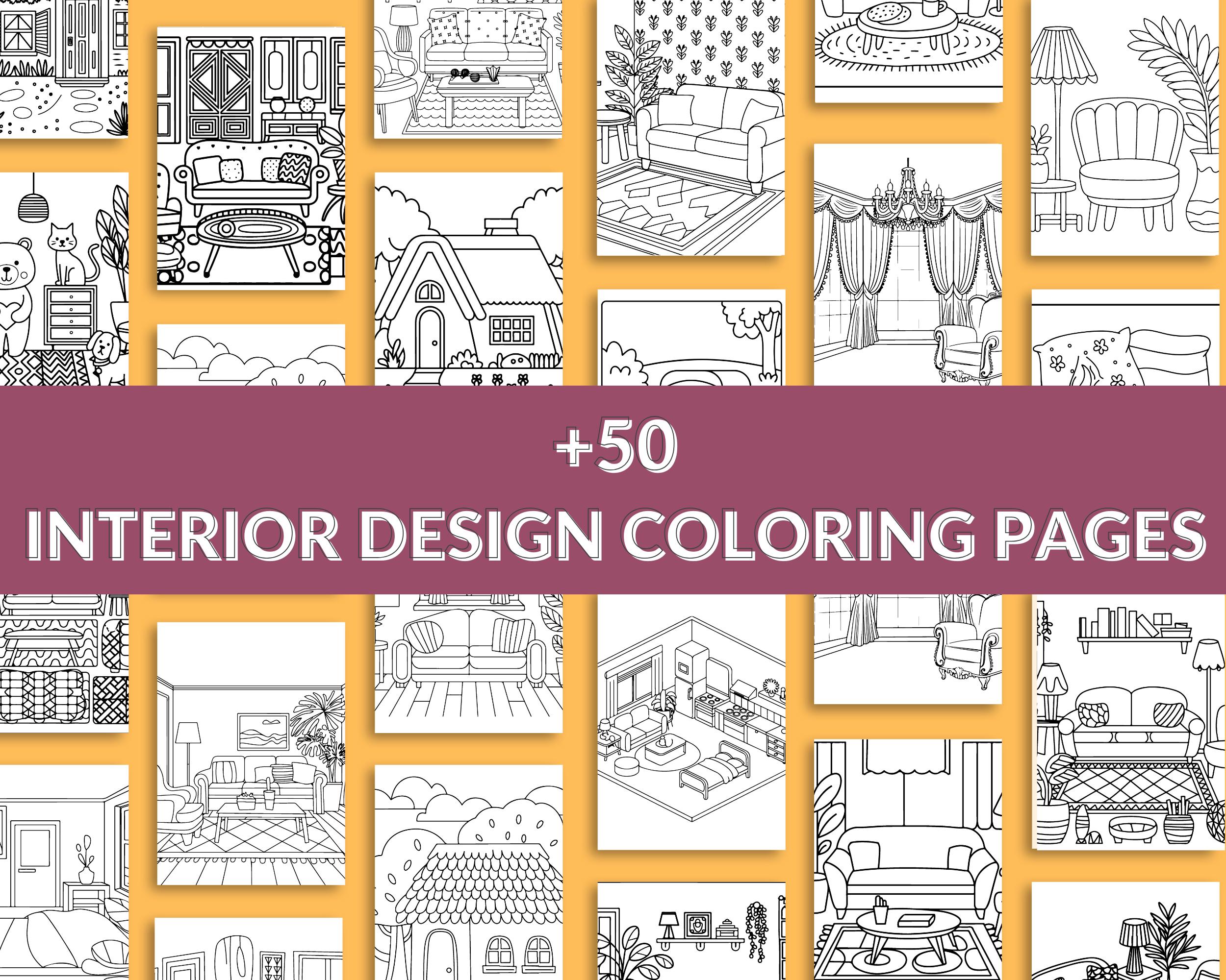 Interior Design Coloring, Coloring Pages, Kids and Toddlers, Print by ...