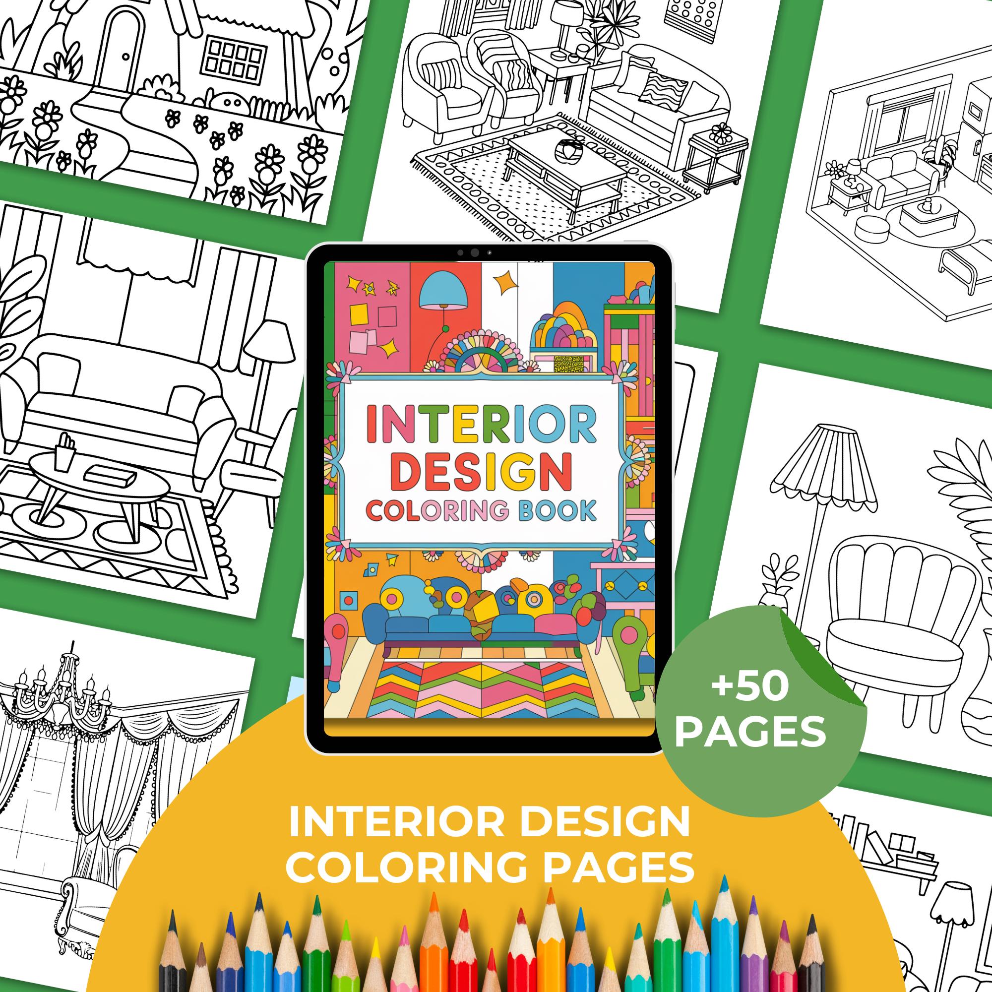 Interior Design Coloring, Coloring Pages, Kids and Toddlers, Print by ...