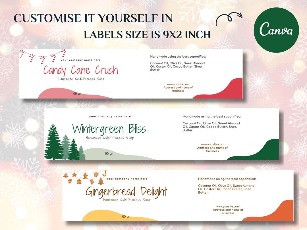Christmas Soap Wraparound Label: Festive DIY Skincare (digital Download ...