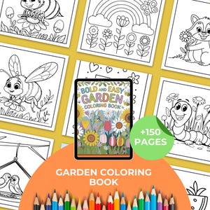 Coloring Page, Garden Coloring, Book for Kids, Print at Home, Printable ...
