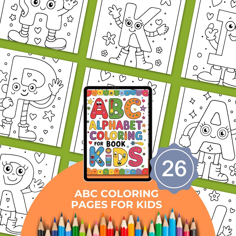 ABC Coloring Pages, Children Coloring, Printable, Just Print, Coloring Page, Booklets ...