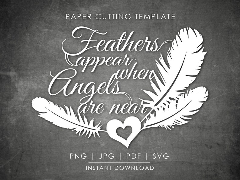 Paper Cutting Template and Cut File SVG PNG PDF Feathers - Etsy