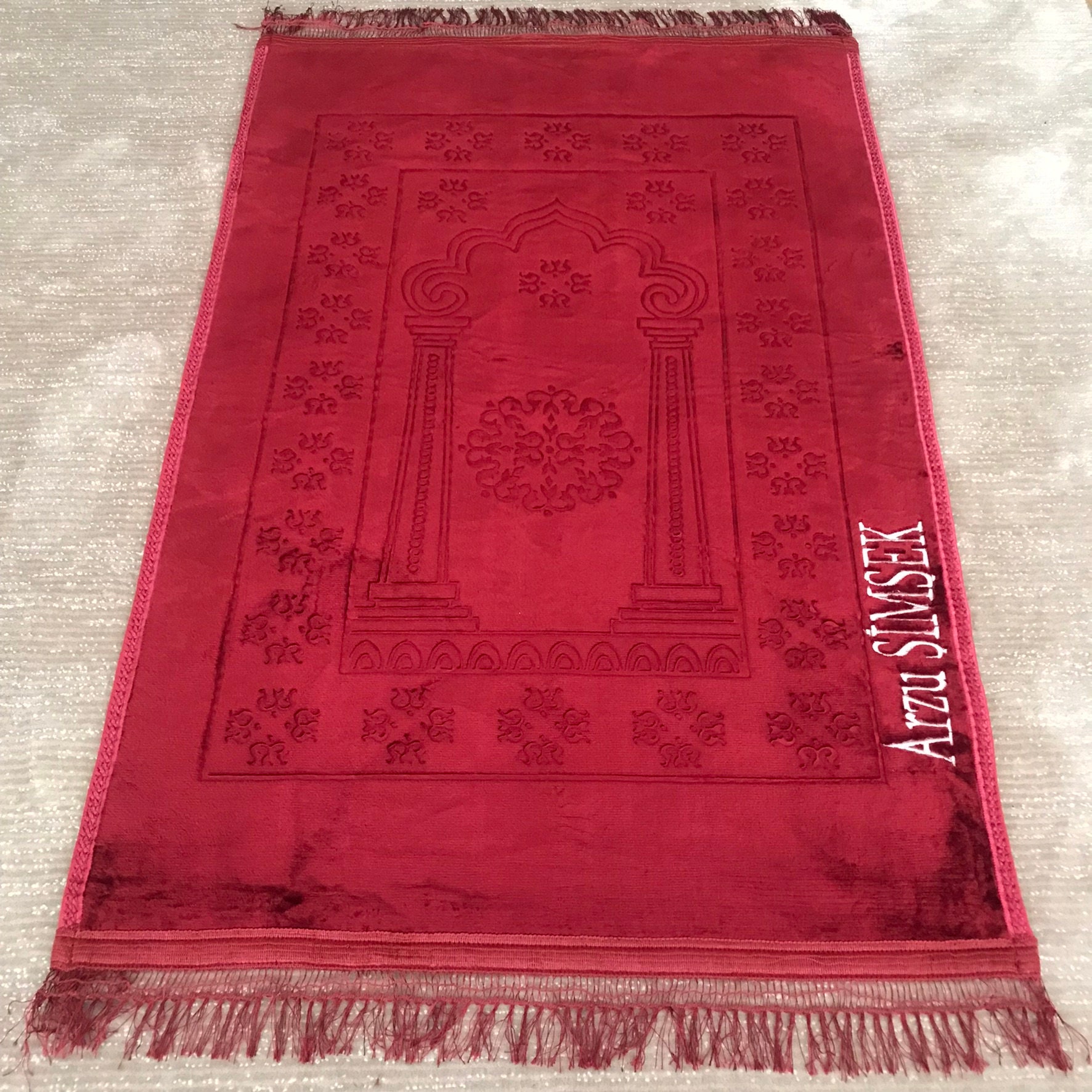 Customized Heavy Prayer Rug Plush Prayer Mat With Name - Etsy