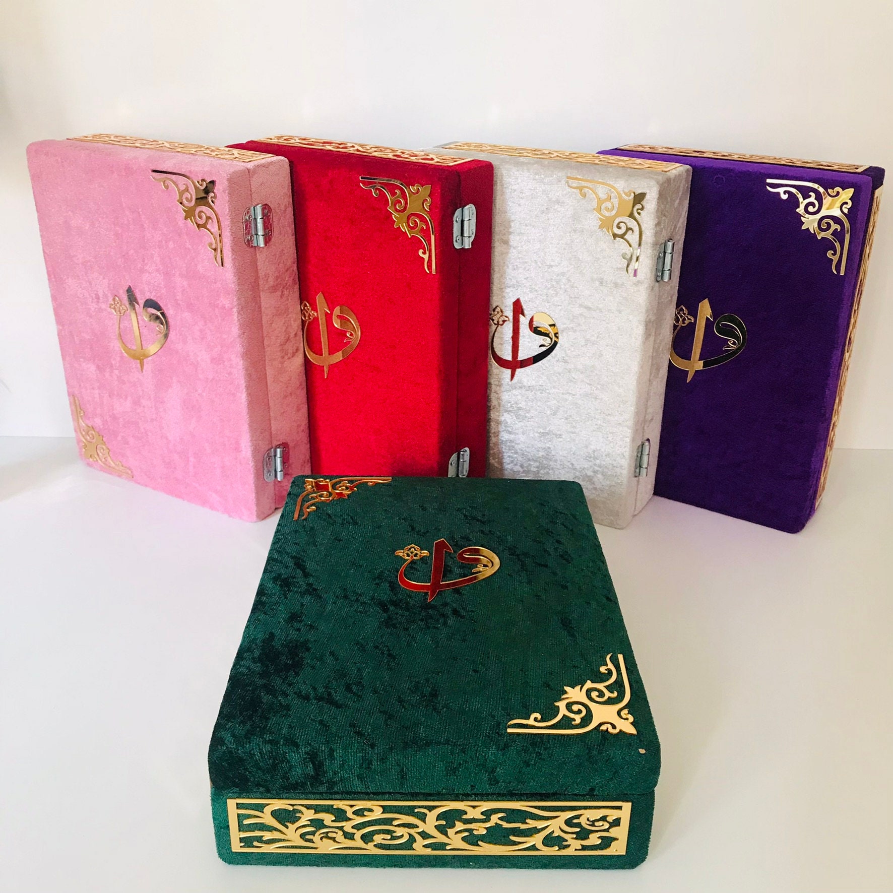 Luxury Black Velvet Quran Gift Set: Islamic Gift Box With Tasbeeh and ...
