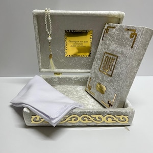 Customized Pink Velvet Quran Boxed, Islamic Gift Set, Quran With Tasbeh ...