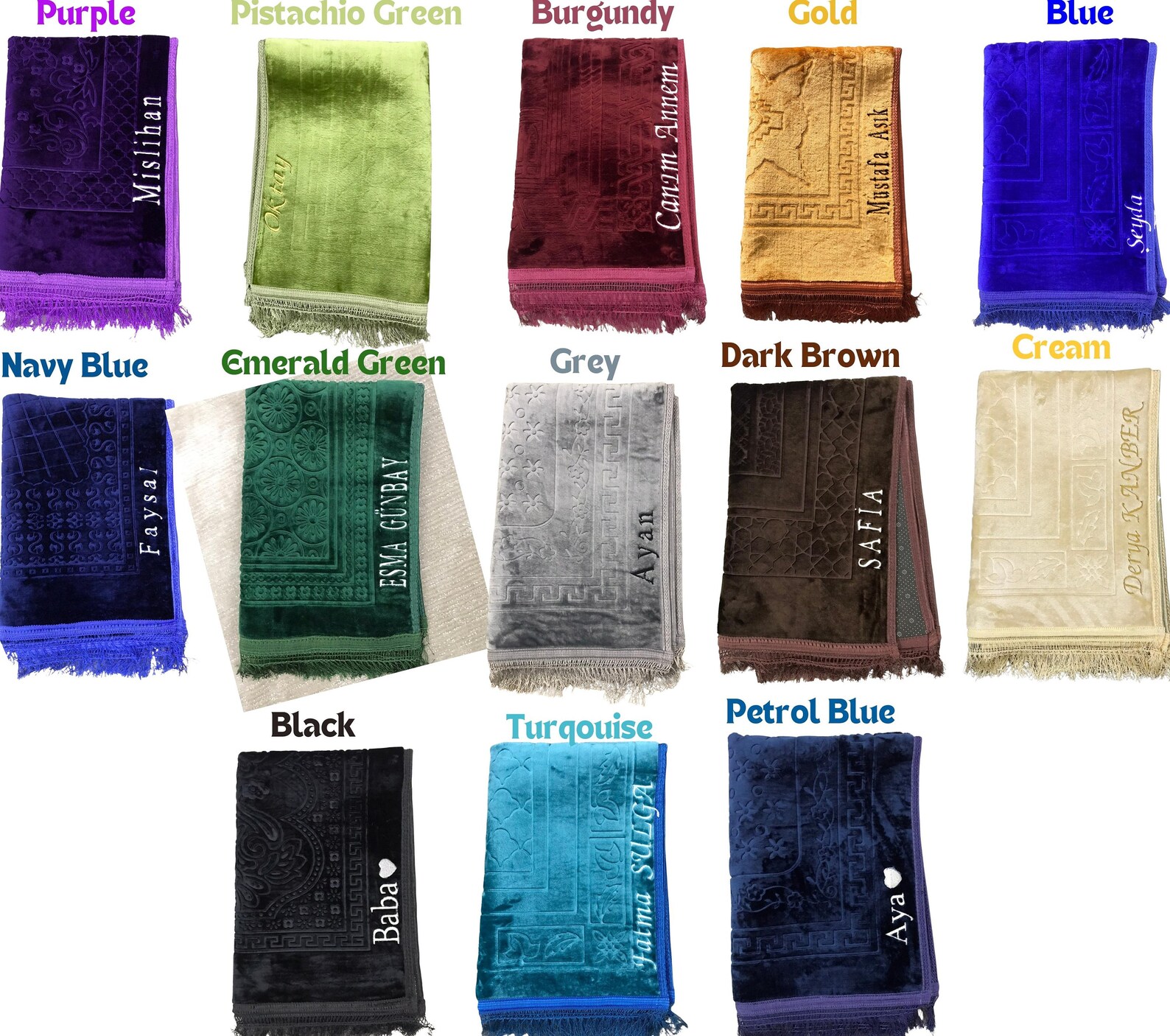 Thick & Soft Personalized Prayer Rug, Plush Prayer Mat, Islamic Gift ...