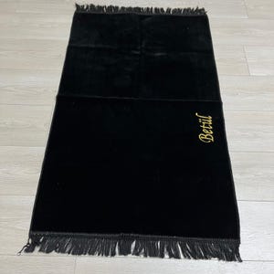 Custom Velvet Prayer Mat With Name, Personalized Plain Sajadah, Islamic ...