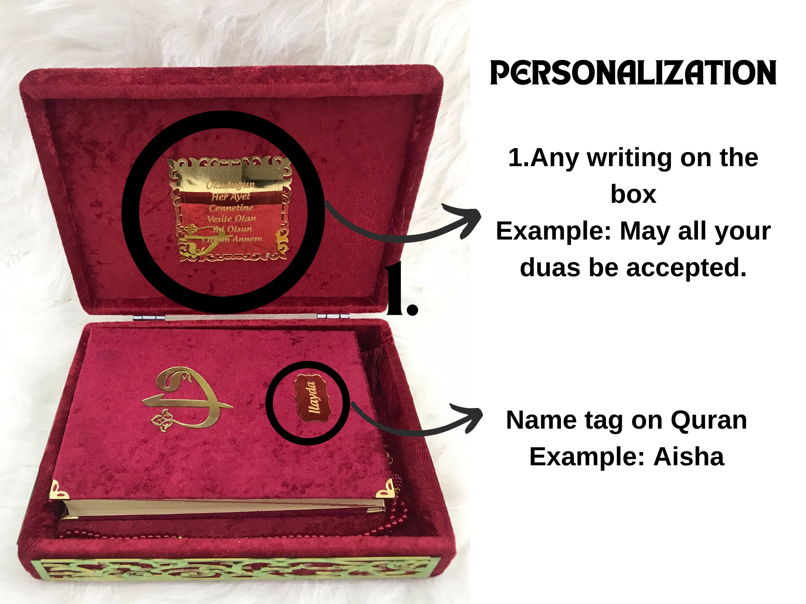Luxury Black Velvet Quran Gift Set: Islamic Gift Box With Tasbeeh and ...