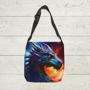 Adjustable Shoulder Tote Bag - Fantasy Mystical Dragon, Custom Design ...