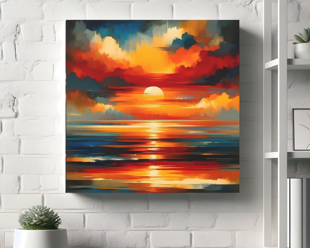 Rothko Inspired Ocean Sunset Canvas Print, Custom Wall Art, Unique Home ...