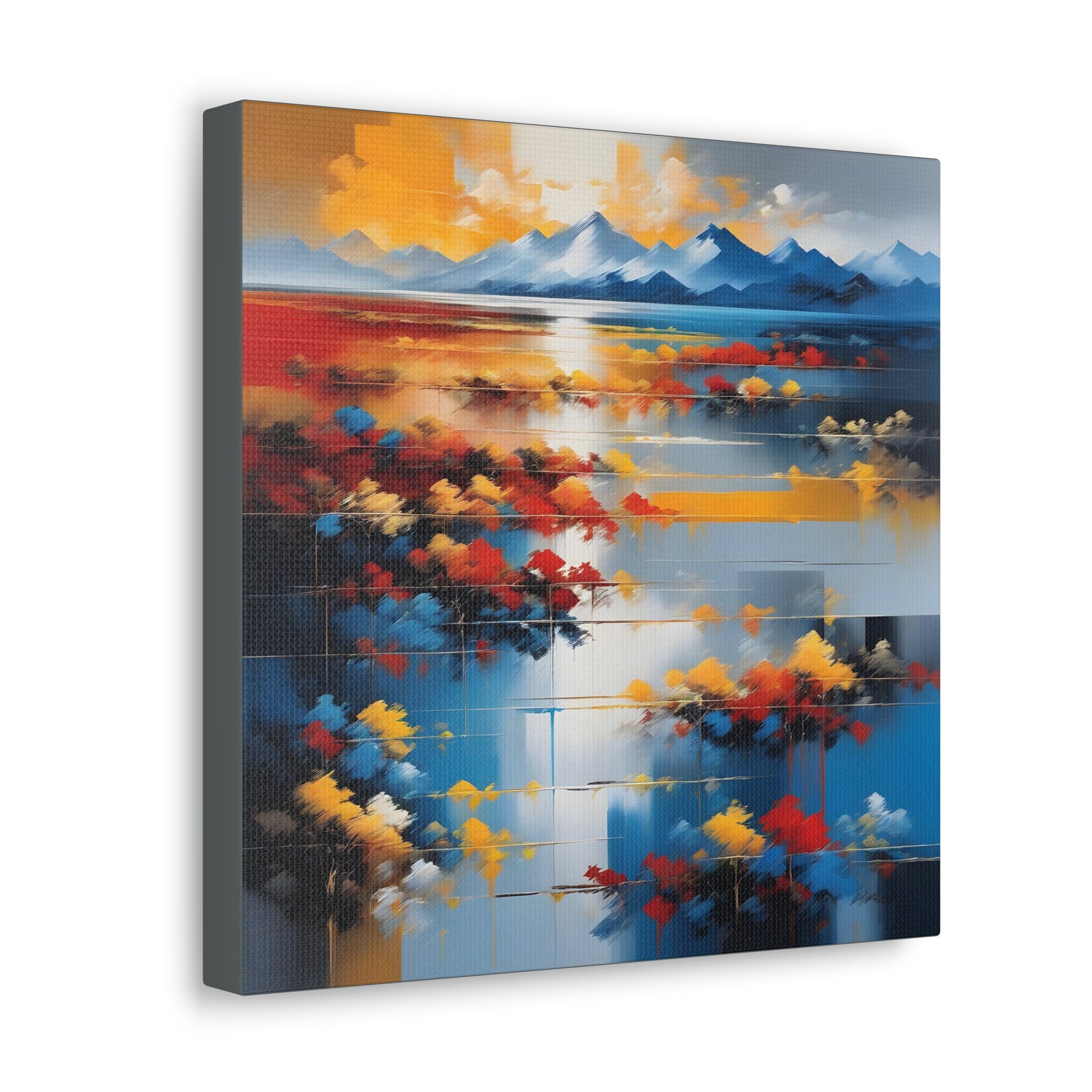 Abstract Japanese Landscape Print on Canvas, Custom Wall Art, Home ...