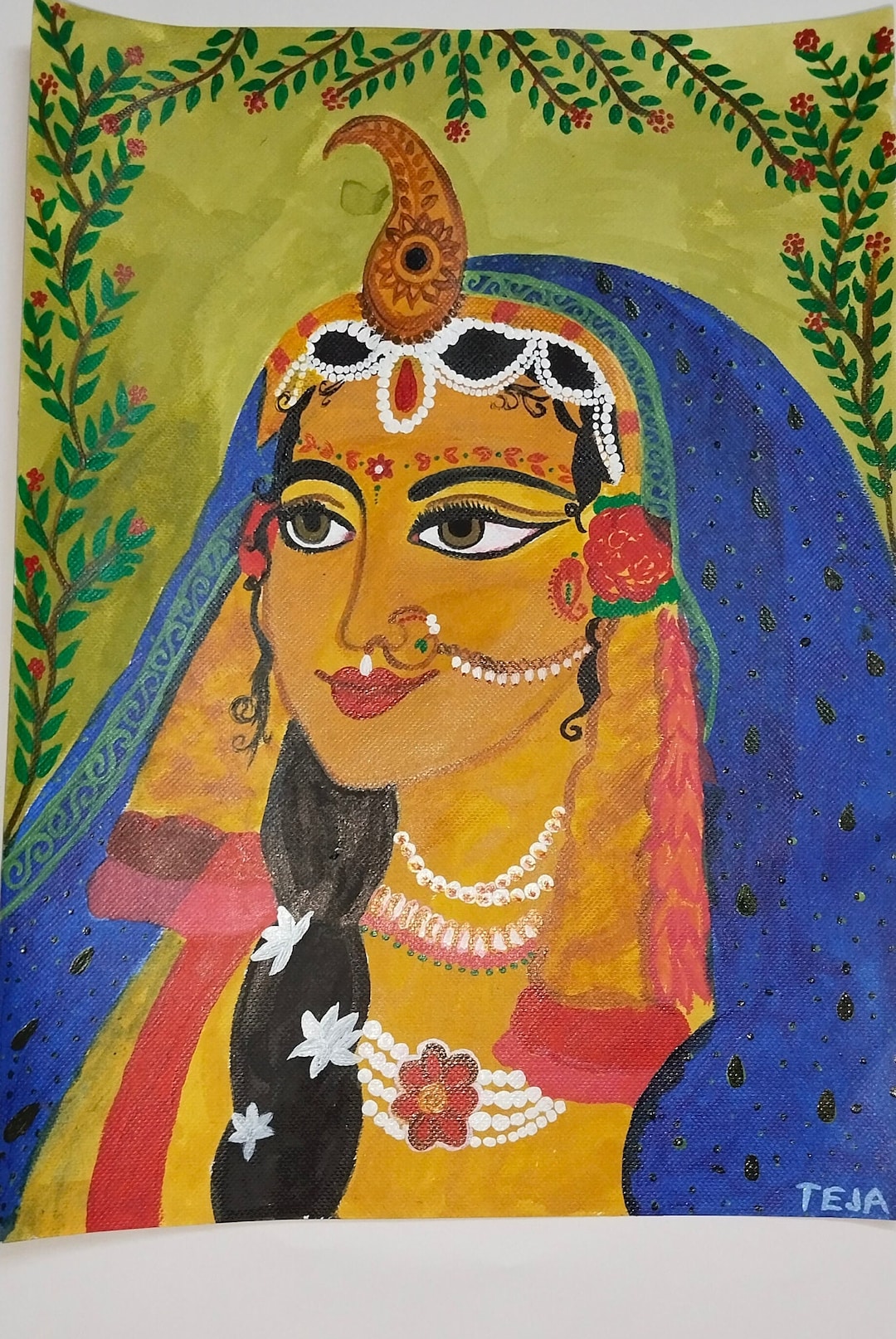 Radha Rani Painting With Acrylic Colors Hand Painted Paintingon Cavas ...