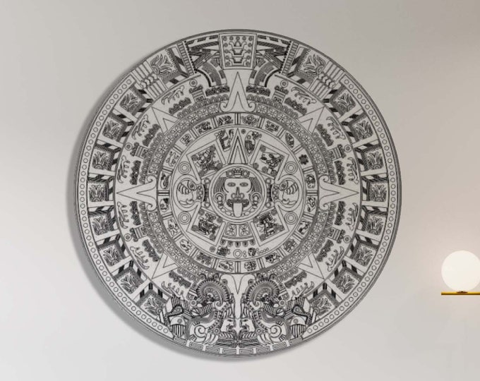 Calendario azteca Svg Regalo Diseño digital 2. Vector dxf, cdr,svg ...