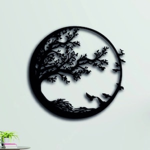 Large Round Tree of Life With Birds Wall Art -svg- Dxf Files- Instant ...