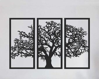 Decorative Tree Panel Design Screen DXF File for Laser Cutting Waterjet ...