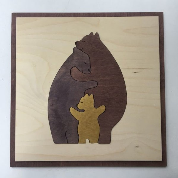 Wooden Bear Family Puzzle Pattern - Etsy