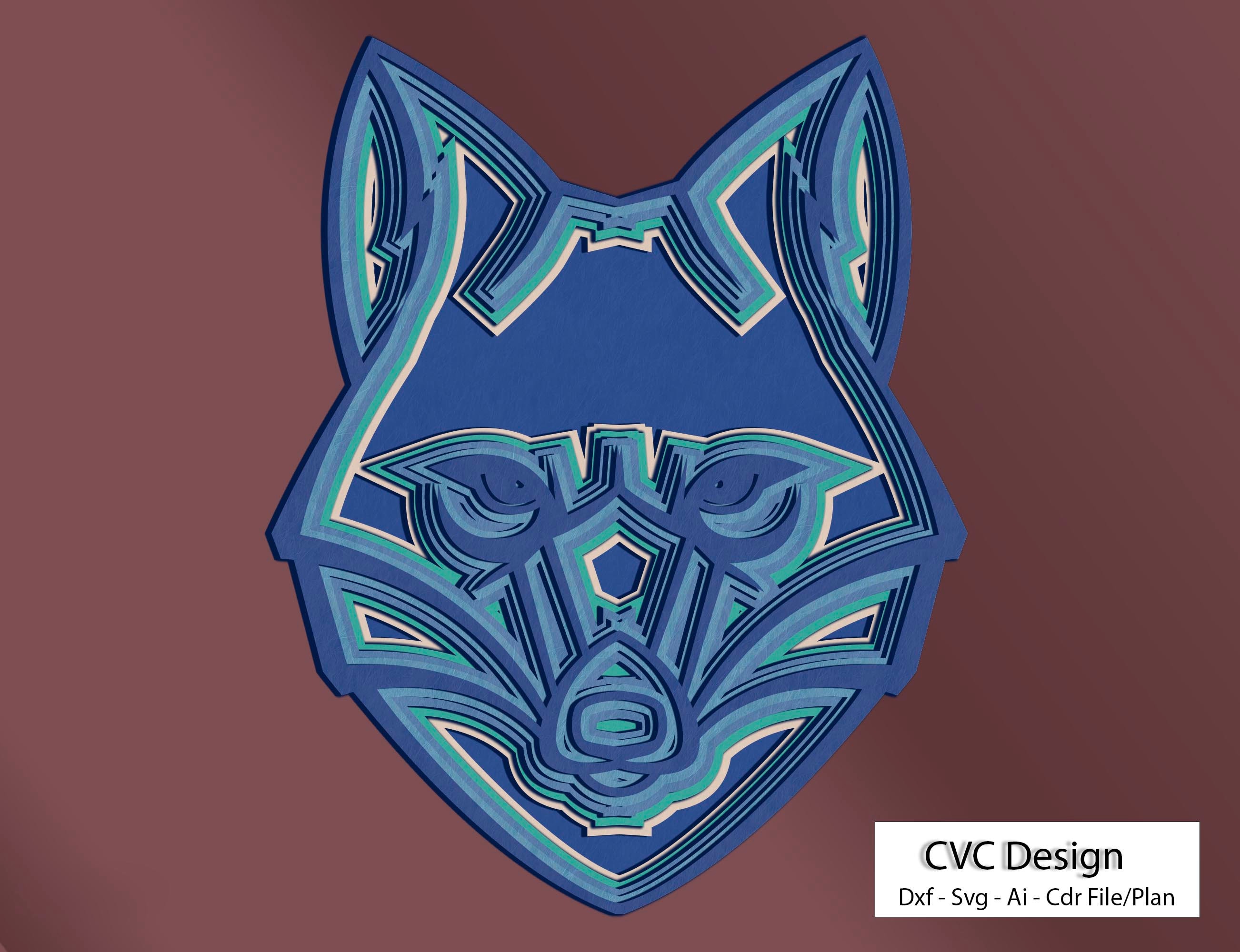 Wolf Multilayer SVG/ Wolf Cut File/ 3D Layer/ Plywood Cutting/ Paper ...