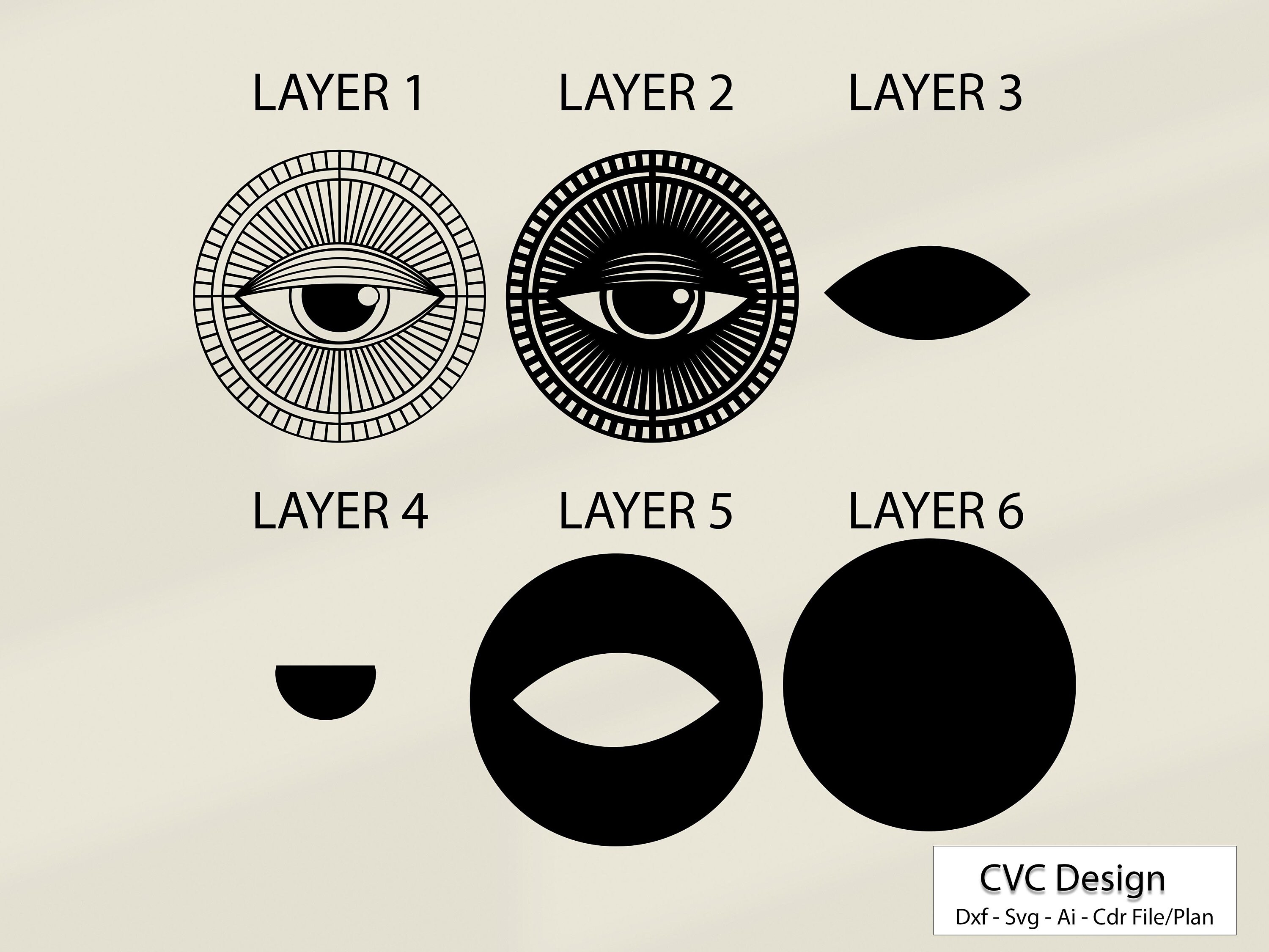 Eye Multilayer SVG/ Eye Cut File/ 3D Layer/ Plywood Cutting/ Paper ...