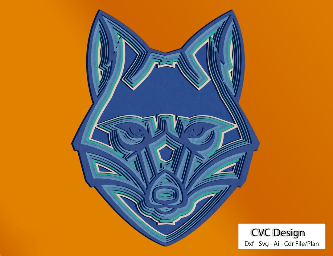 Wolf Multilayer SVG/ Wolf Cut File/ 3D Layer/ Plywood Cutting/ Paper ...