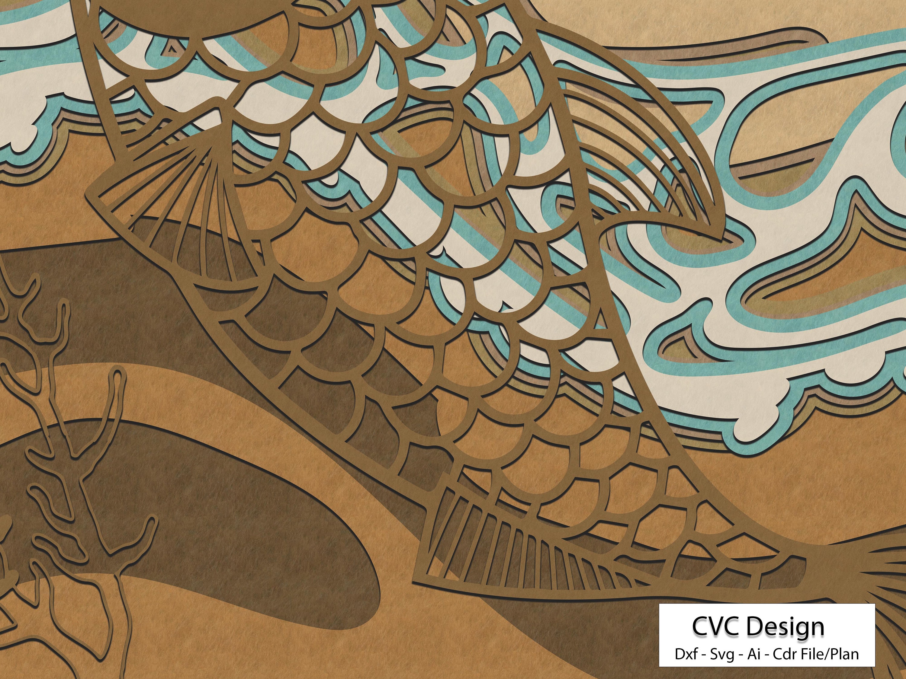 Fish Multilayer SVG/ Fish Cut File/ 3D Layer/ Plywood Cutting/ Paper ...