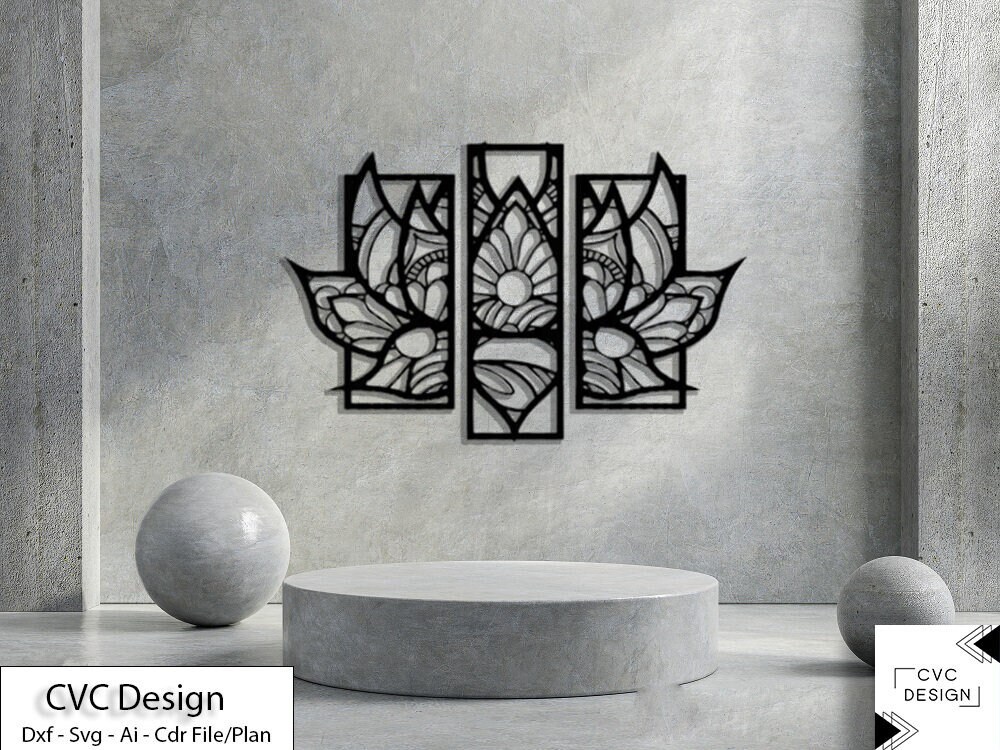 Flower Dxf Pdf Svg Files , Flowers Svg Laser Cut Wall Art for Cnc Laser ...