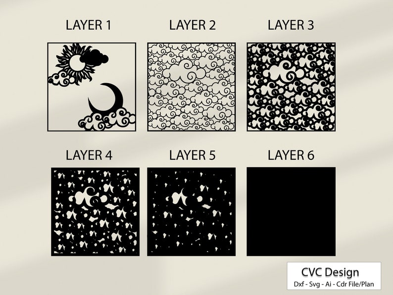 Sun and Moon Cricut SVG-CNC Laser Cut Multilayer 3D Mandala-instant ...