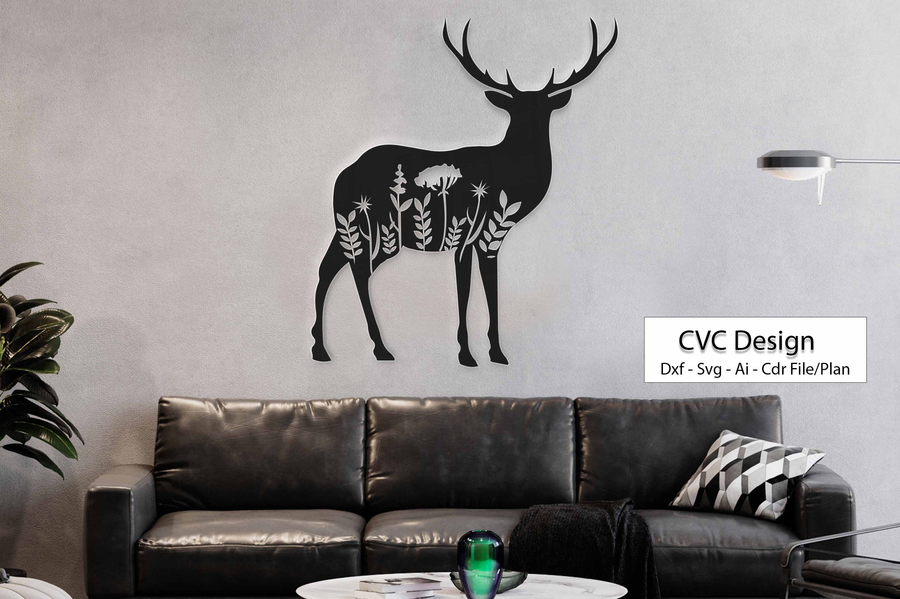 Deer Wall Art Svg | Dxf | EPS | AI | Png and PDF Files | Plasma Cut ...