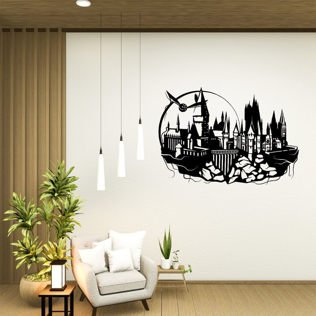 Hogwarts Castle Design corte láser svg dxf archivos pegatina de pared ...