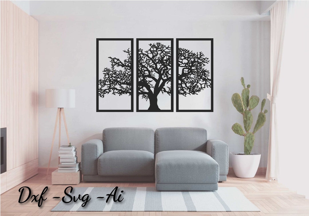 Tree Panel Wall Art, Svg-cdr- Dxf Files, Files for Laser Cutting ...