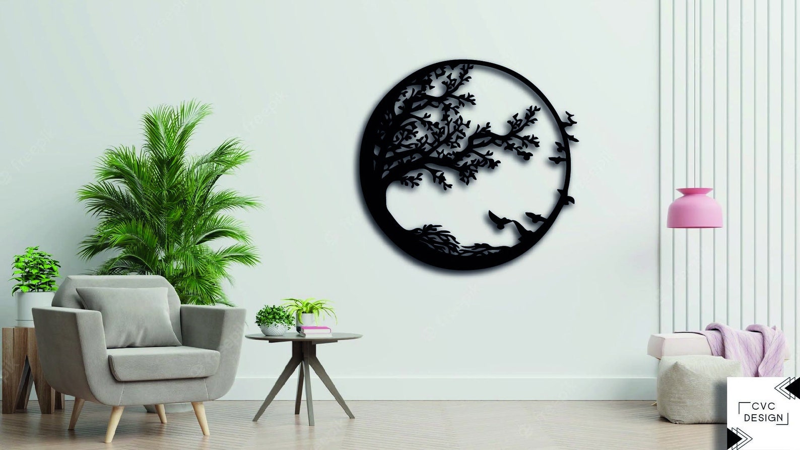 Large Round Tree of Life With Birds Wall Art -svg- Dxf Files- Instant ...
