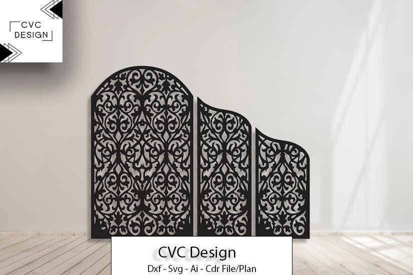Laser Cut Decorative Panel DXF- SVG- EPS Separator, Wall Panel ...